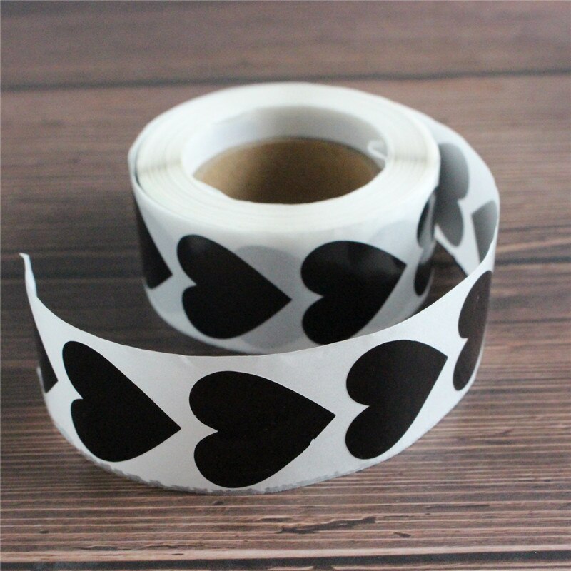 1 Inch Zwart Hart Sticker Plakboek Envelop Seals L... – Grandado