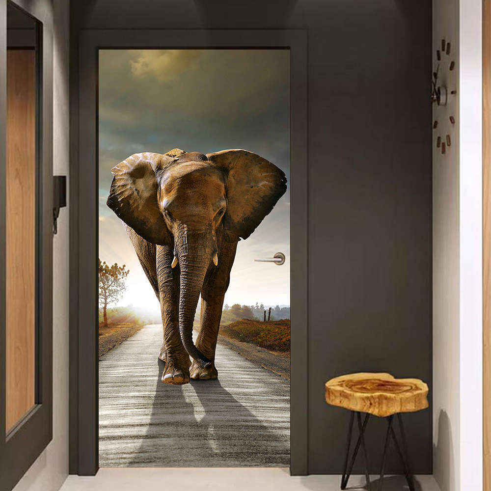 Elephant Home Children's Room Wooden Door Refu... – Grandado