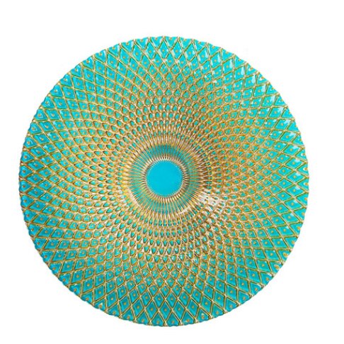 Beautiful Ceramic Plating Colorful Stripe Plate Gl... – Grandado