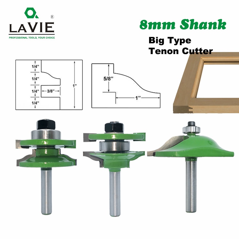 LAVIE 8mm Shank 3pcs Big Cabinet Rail & Stile Teno... – Vicedeal