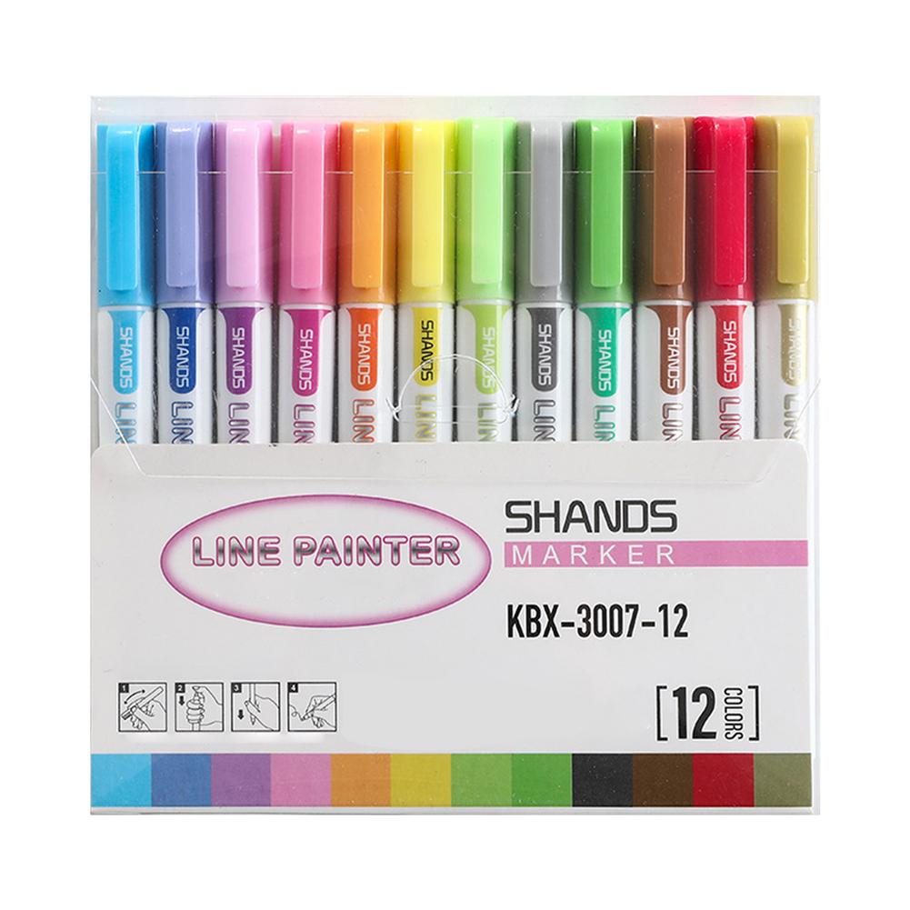 Two-line Outline Flashing Pen 12 Colors Marker Pen... – Vicedeal