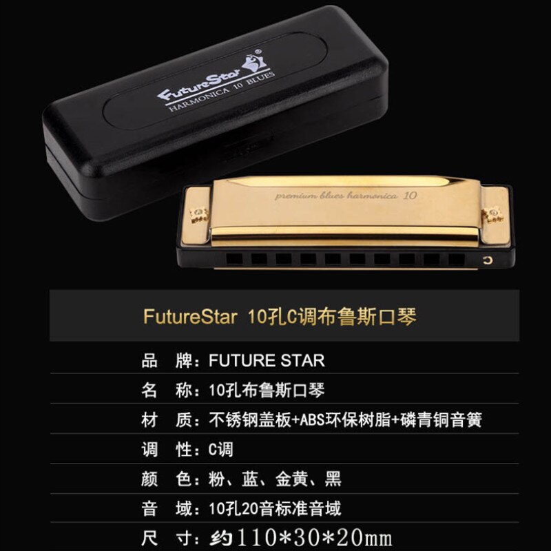 10 Hole C Tone Harmonica 4 Color – Vicedeal