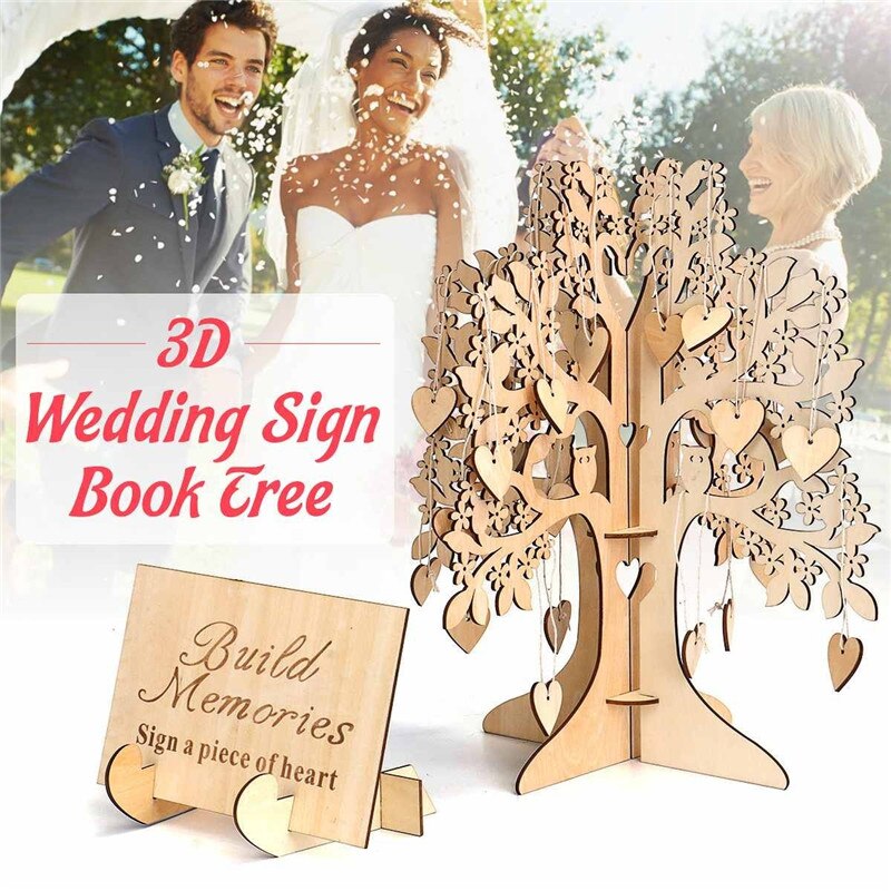 3D Wedding Guest Book Tree Wedding Guest Sign Book... – Vicedeal