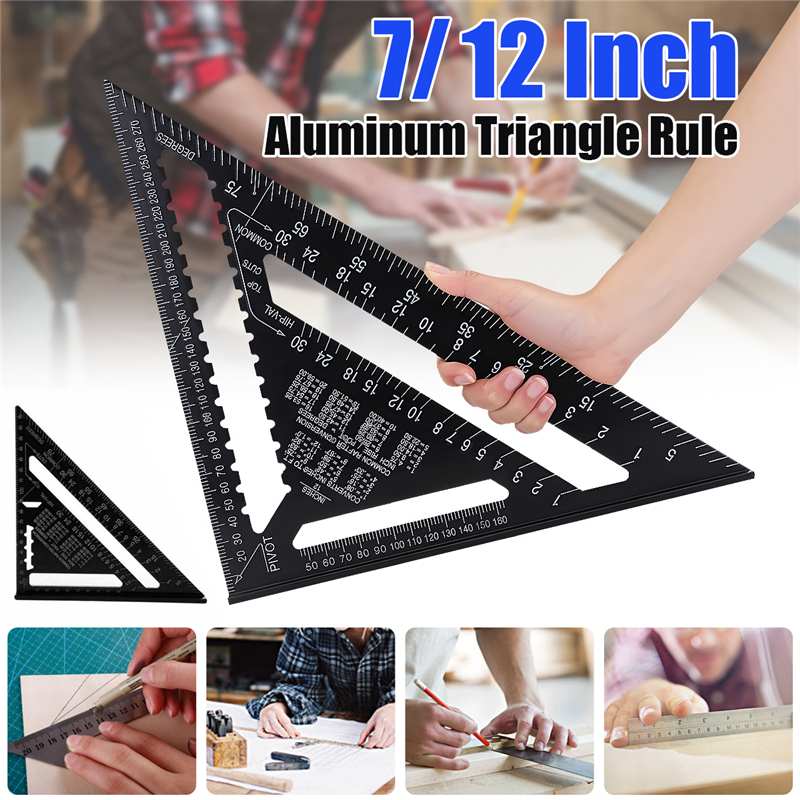 Black Angle Ruler 7/12 inch Metric Aluminum Alloy ... – Grandado