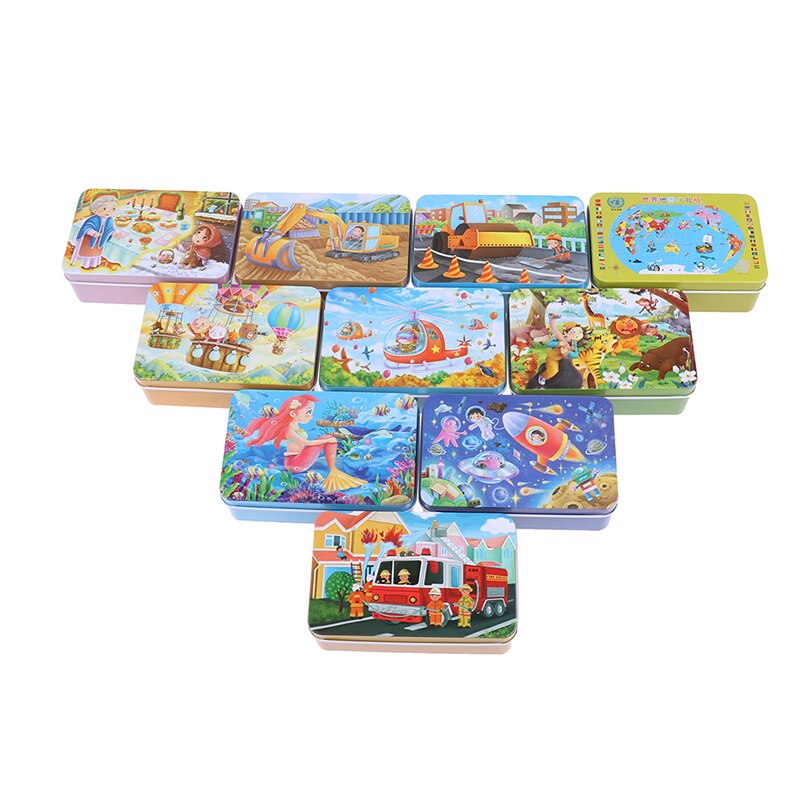 60 Slice Small Piece Puzzle Toy Children Wooden Ji... – Grandado