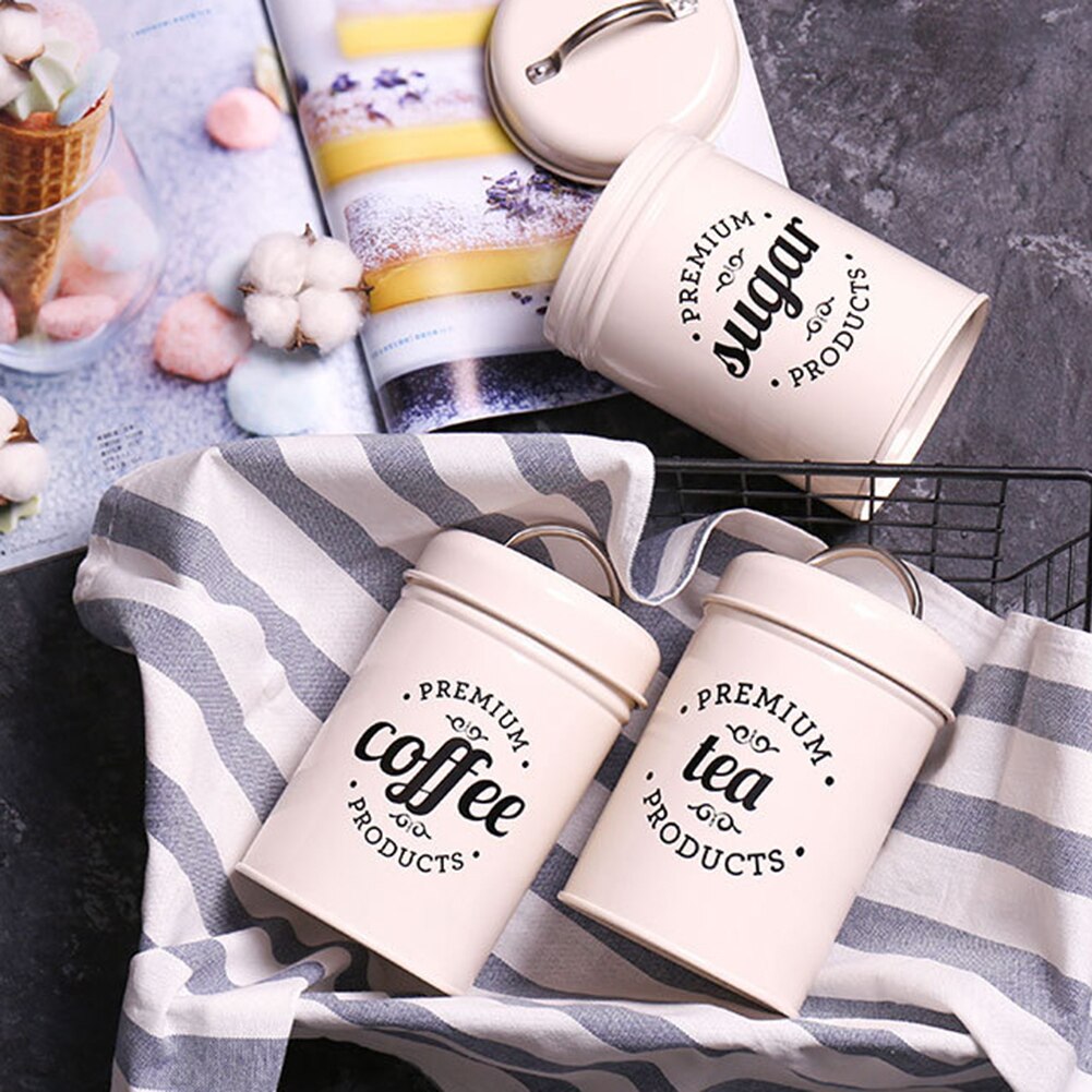 3Pcs/Set Tea Coffee Sugar Storage Canister Kitchen... – Vicedeal