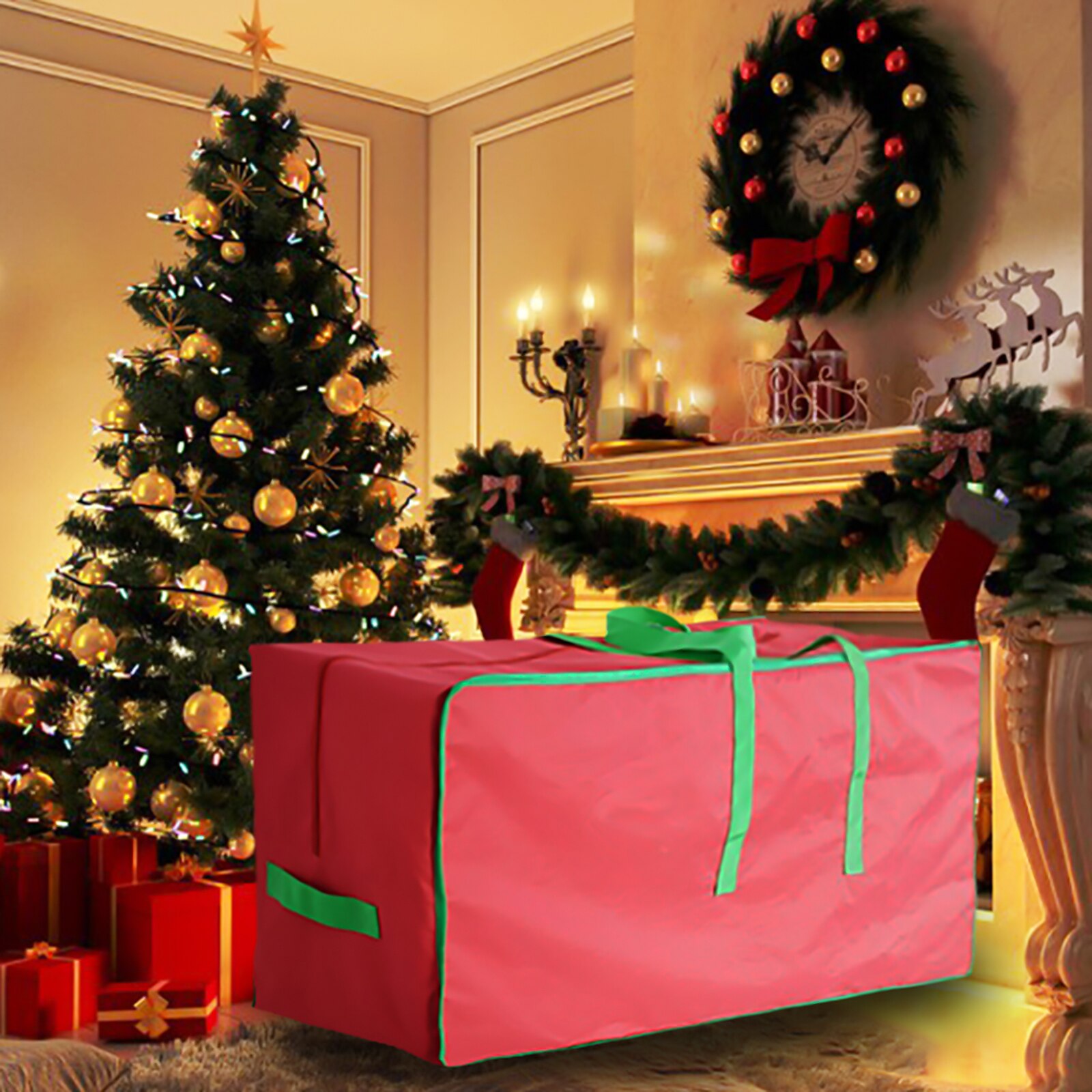 Rode Grote Kerstboom Opbergtas Boom Pouch Stofdich... – Grandado