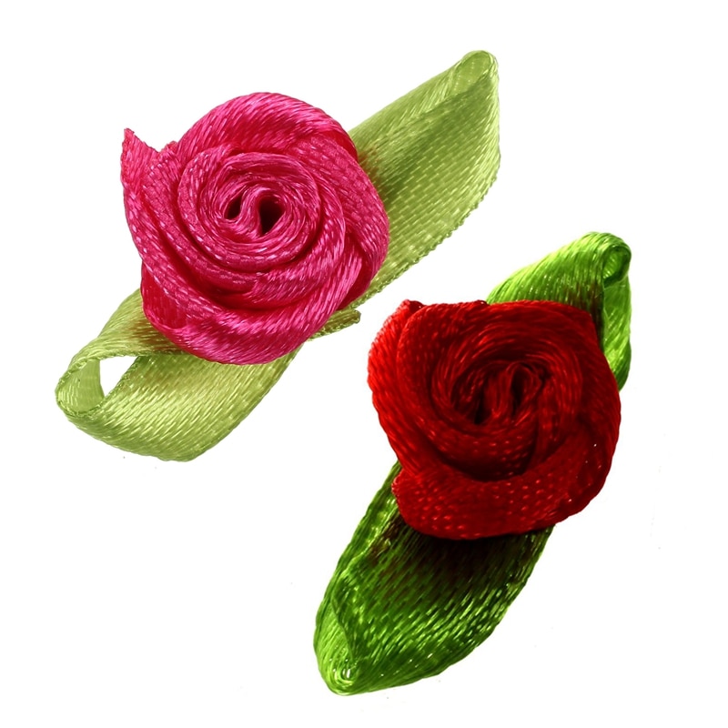 200 Pcs Mini Satijnen Lint Rose Flower Leaf Weddin... – Vicedeal