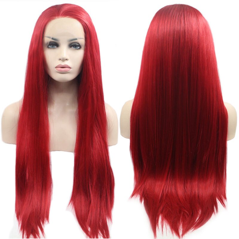 Bombshell Fire Red Long Silky Straight Synthetic L... – Grandado