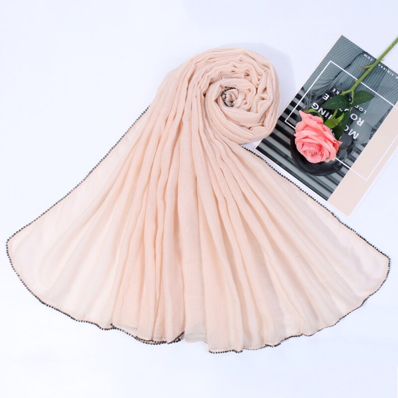 women chain TR cotton hijab large scarf solid shaw... – Vicedeal