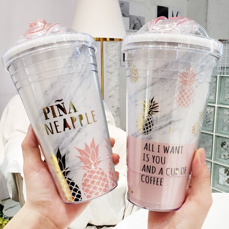 Roze Ananas Koffie Mokken Bpa Gratis Plastic Water... – Grandado