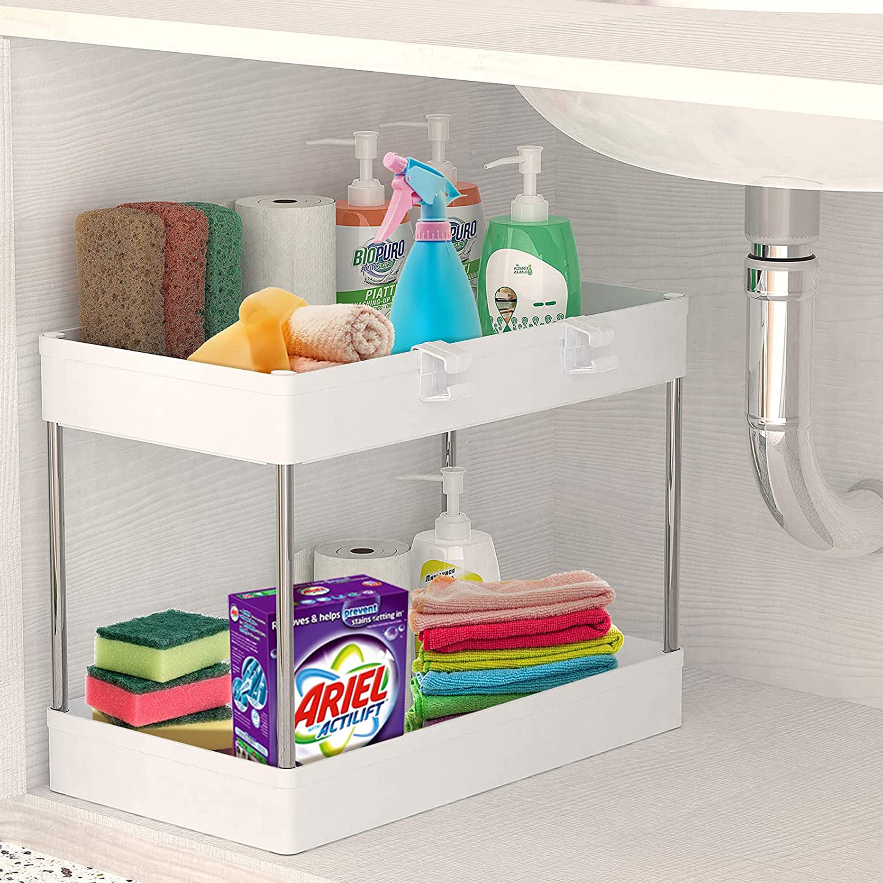 Under Sink Organizer Under Bathroom Sink Storage 2... – Vicedeal