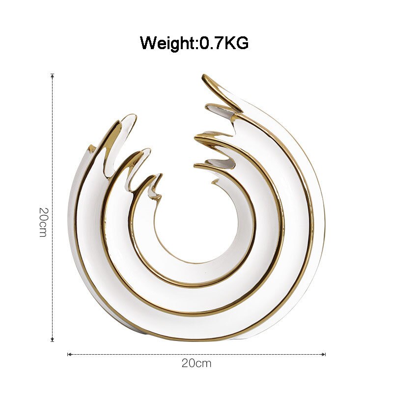 Luxury Abstract Sea Wave Ceramic Statue Nordic Rou... – Grandado