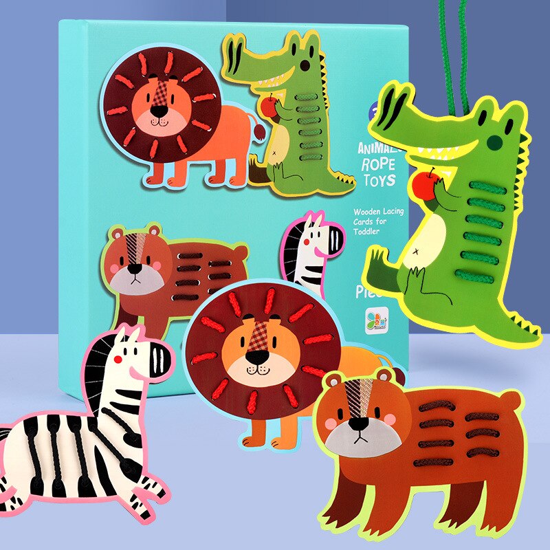 Children's Animal Threading Game Threading Ani... – Grandado