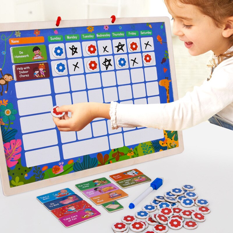 Wooden Magnetic Reward Activity Responsibility Cha... – Grandado