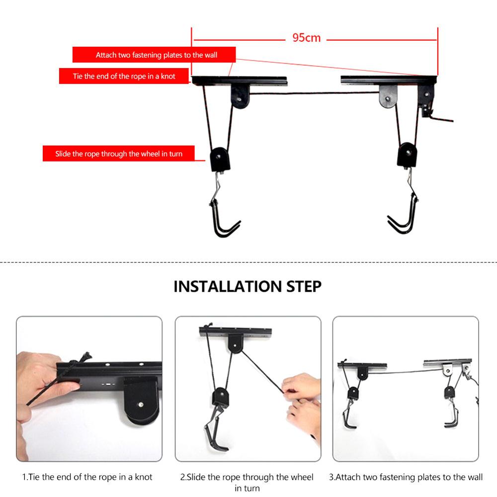 Bike Bicycle Lift Ceiling Mounted Hoist Storage Ga... – Grandado