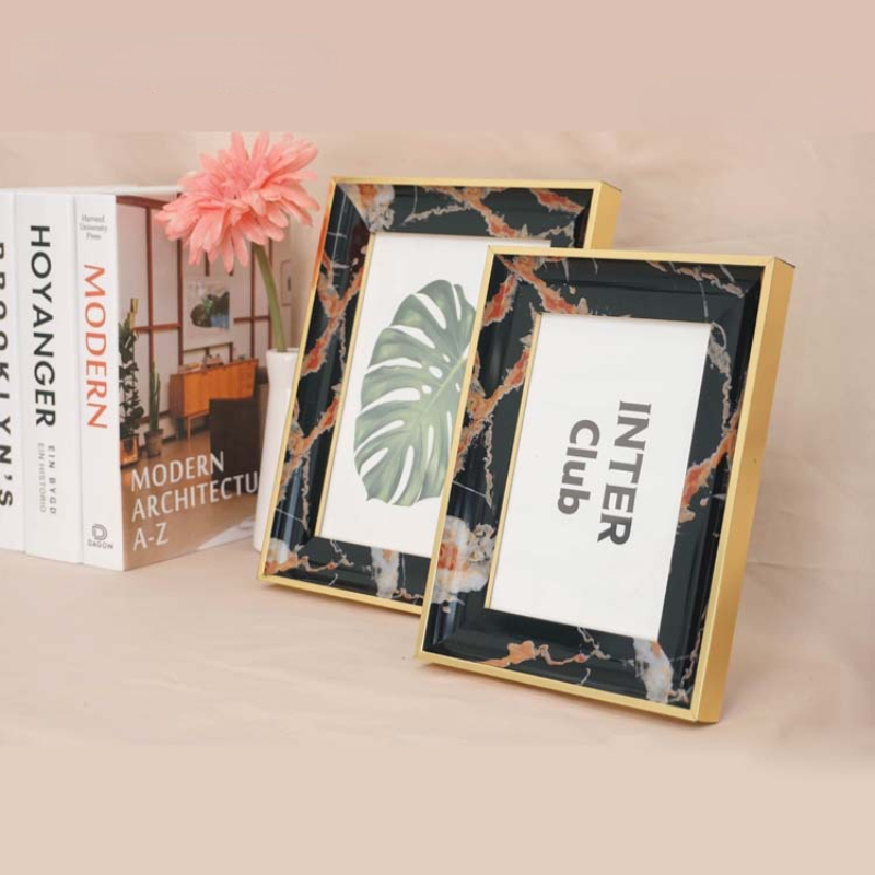 Photo Picture Frame Marbling Golden Modern Metal M... – Vicedeal