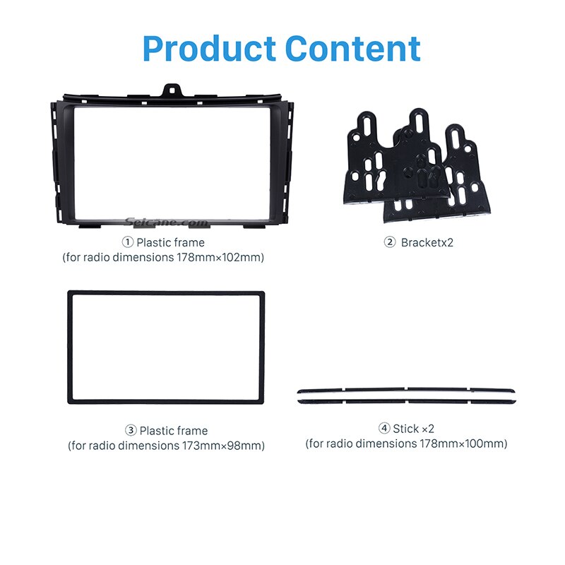 Seicane 2Din Car Stereo Radio Frame Fascia Plastic... – Grandado