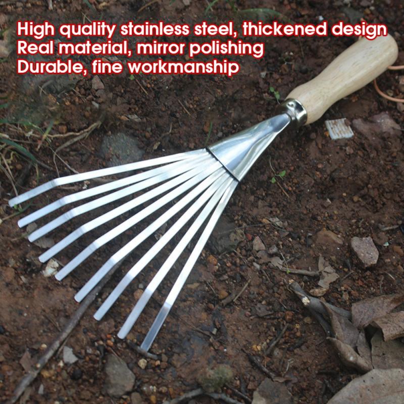 1Pc 34.5cm Length Rake Stainless Steel Nine-tooth ... – Grandado