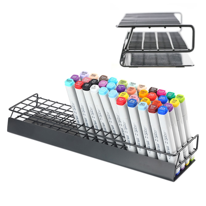 72 Slots Marker Holder Desk Stand Wrought iron Org... – Grandado