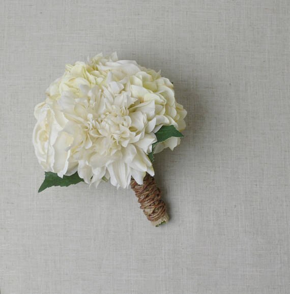Ivory Wedding Bouquet Bridal Silk Flower Bouquet S... – Vicedeal