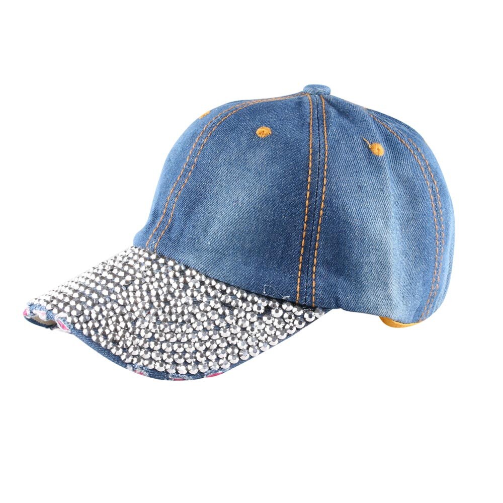 Vrouwen Mannen Strass Denim Baseball Cap Unisex Sn... – Vicedeal