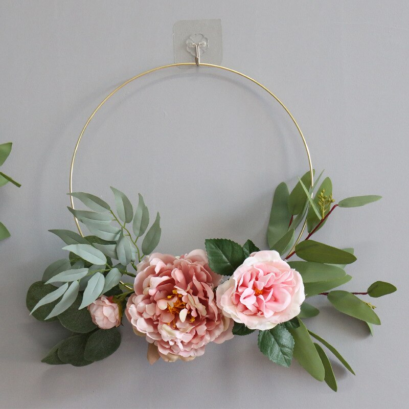 Bryllup dekoration metal jern guld farve krans kra... – Grandado