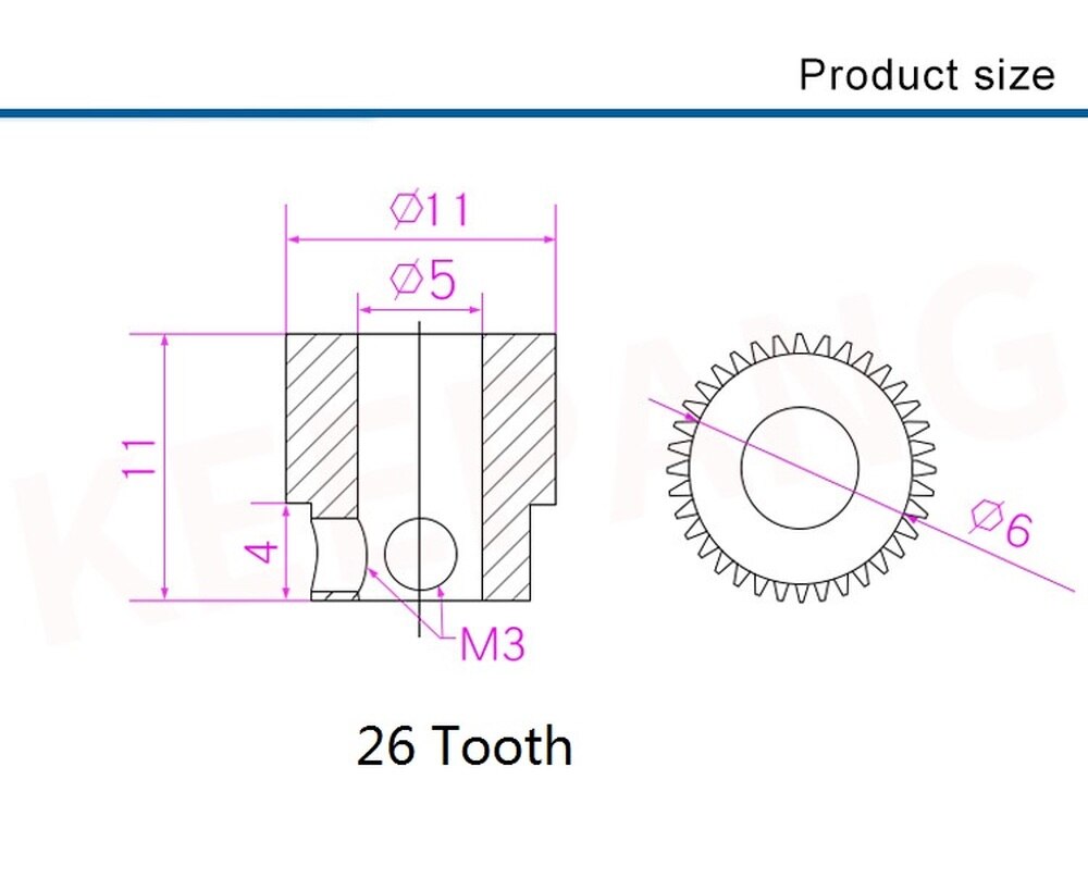 2 Stuks Koperen Extrusie Hoofd Gear 26 Tand Boring... – Grandado