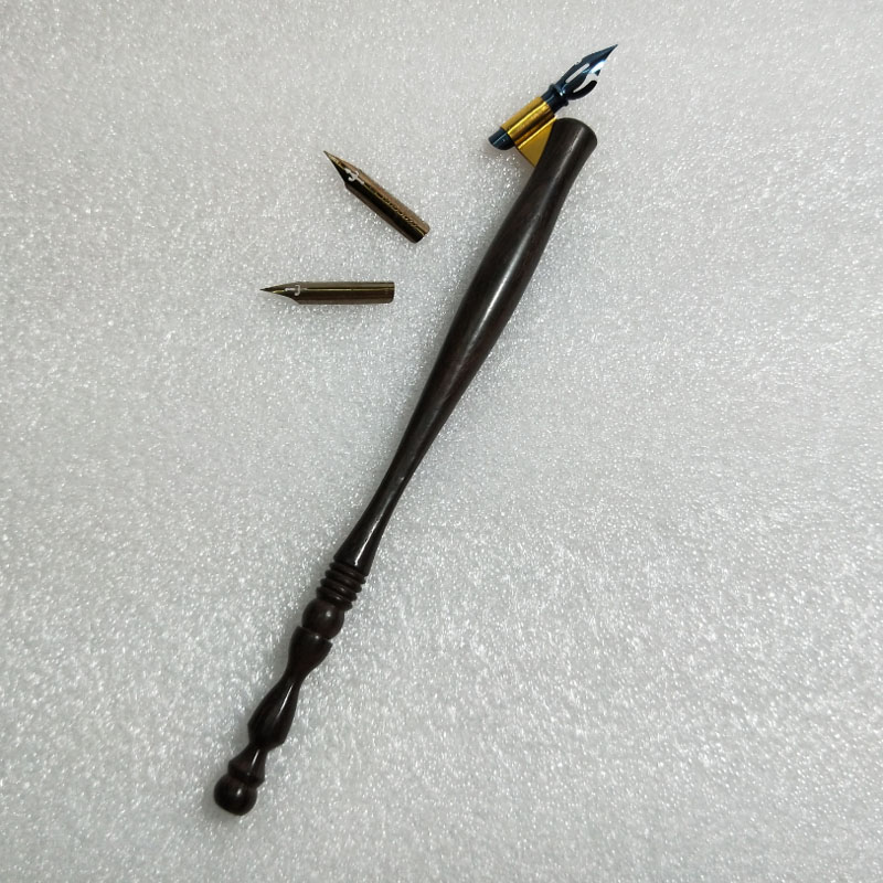 Handmade Rosewood Oblique Calligraphy Dip Pen Engl... – Grandado