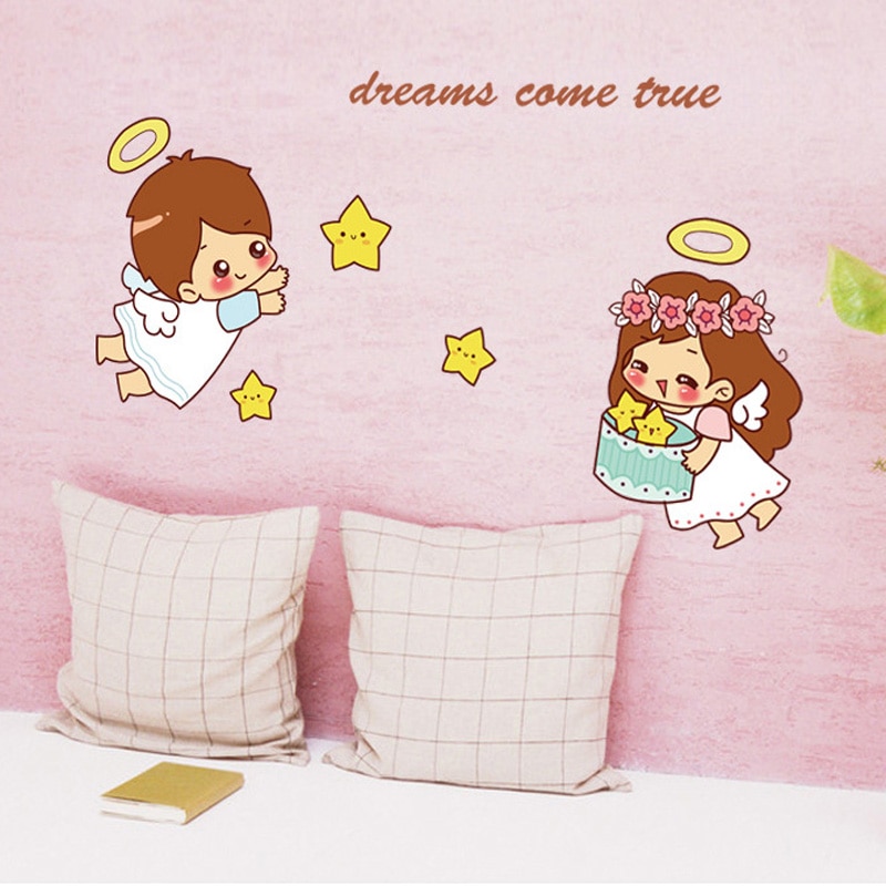 Cartoon cute little angel Wall Sticker for kids ba... – Grandado