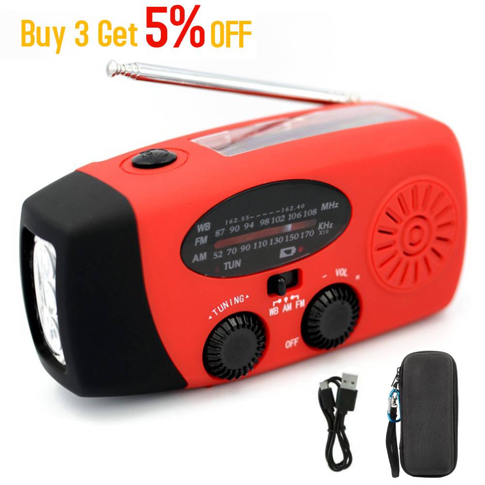 3 in 1 Hand Radio Solar Crank AM/FM/NOAA Solar Wea... – Vicedeal