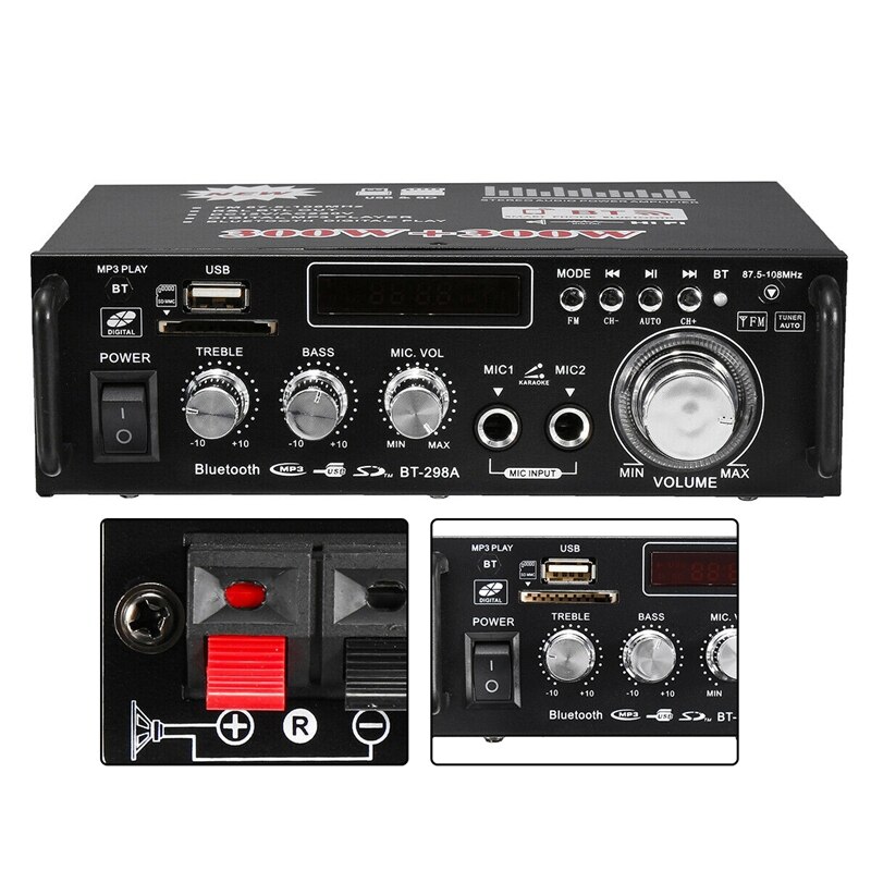 12V/ 220V BT-298A 2CH LCD Display Digital HIFI Aud... – Grandado