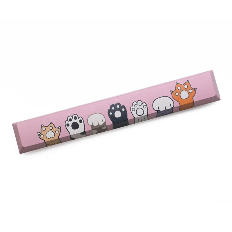 7 Cat paw pattern SpaceBar Keycap PBT Five Sides Dye-Subbed 6.25U ...