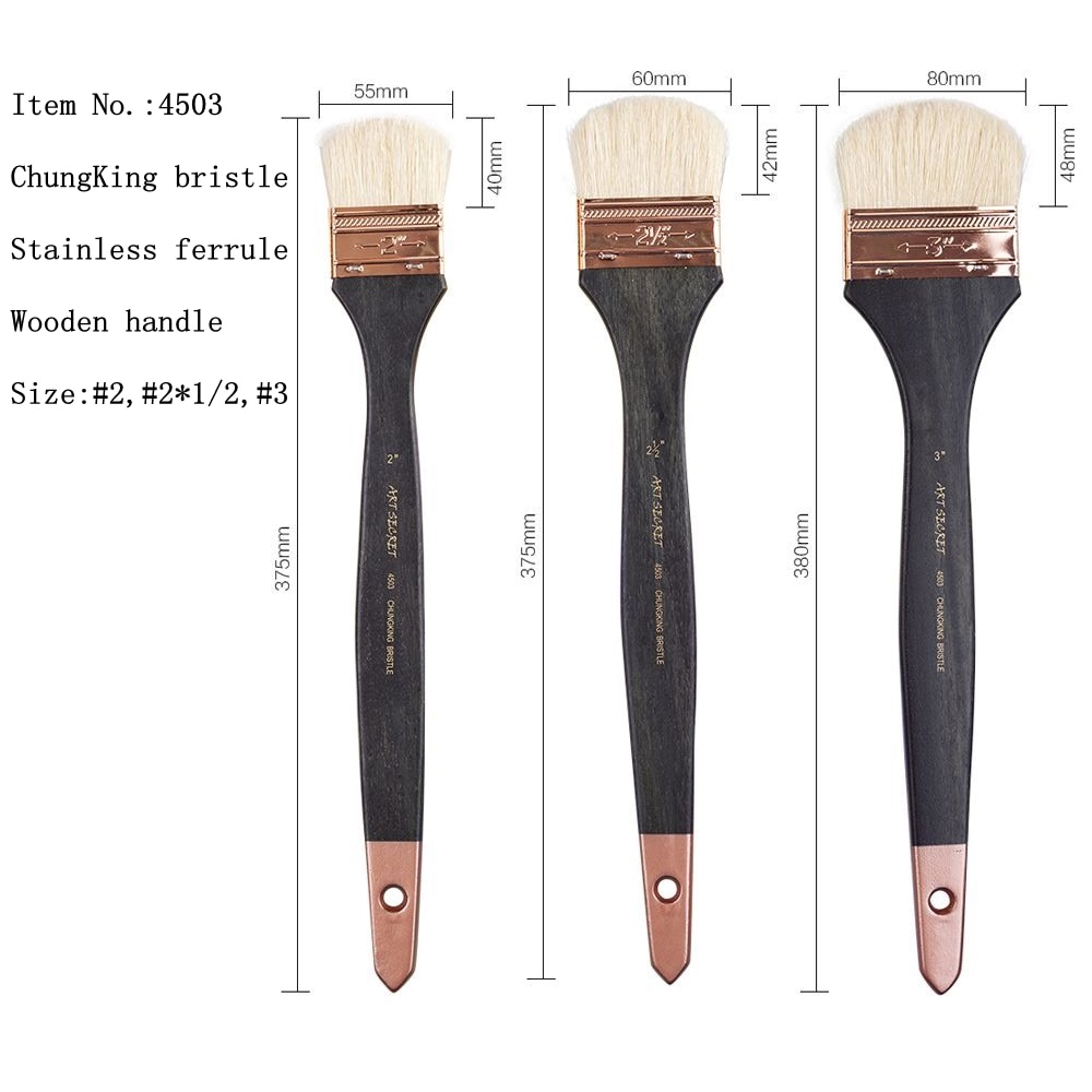 4503 Chungking bristle wooden handle stainless fer... – Grandado