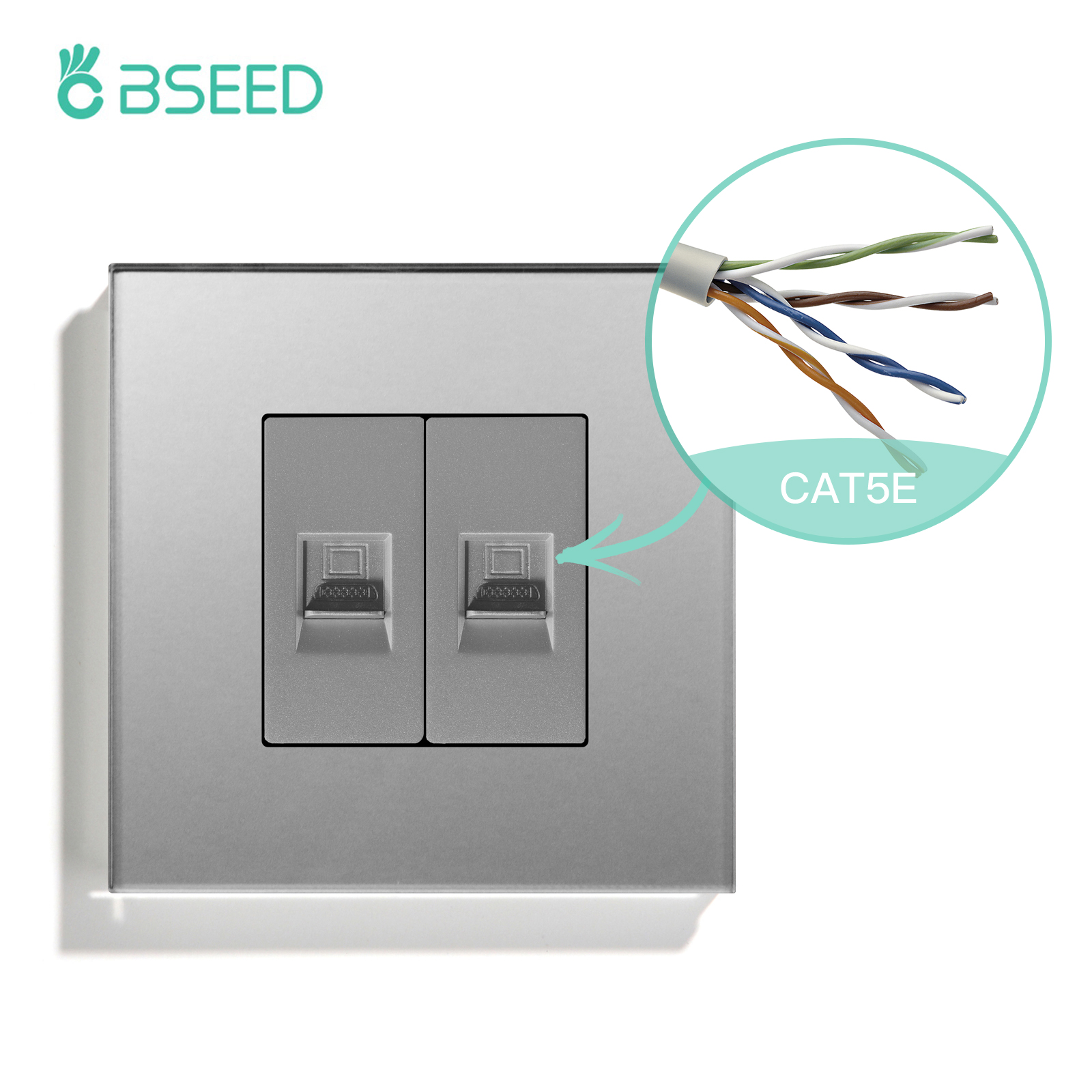 BSEED doble toma de datos de red CAT5 Internet RJ4... – Grandado