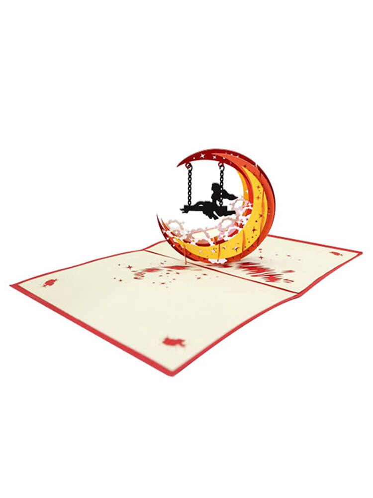 3D Pop Up Moon Girl Card Handmade Happy Birthday C... – Grandado