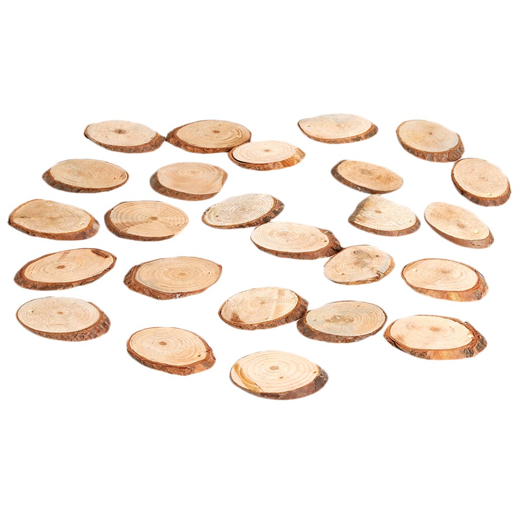 25 Pack Wooden Round Rustic Wood Slices for Weddin... – Grandado