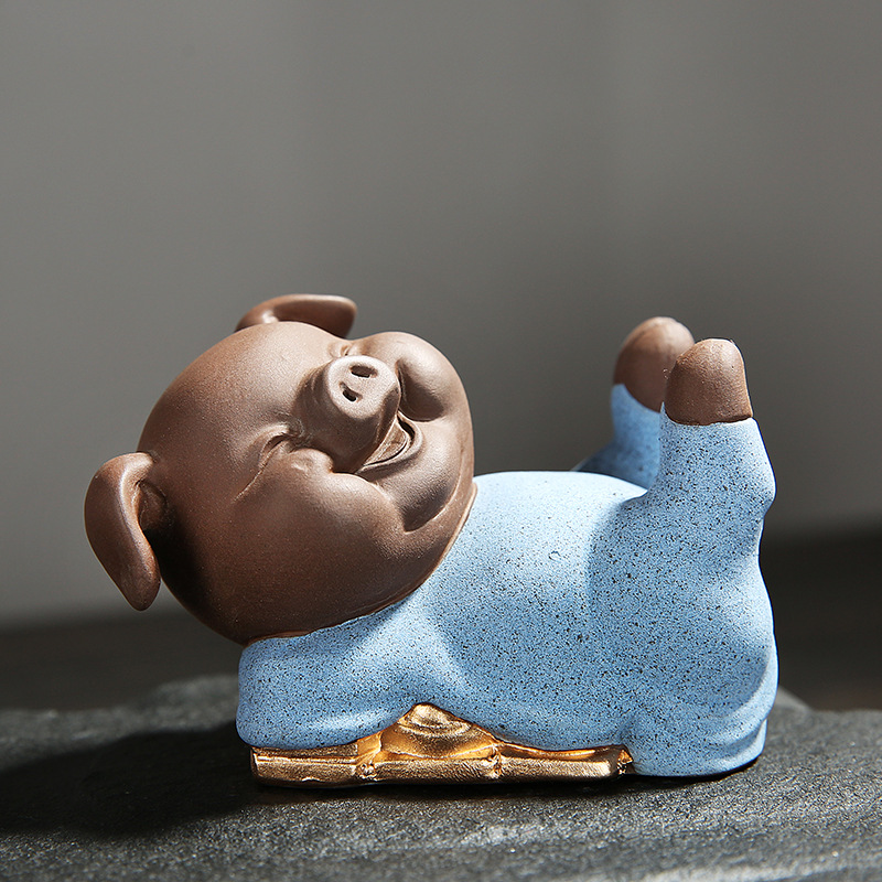 Yixing Purple Clay Auspicious Cute Pig Tea Pet Gar... – Grandado
