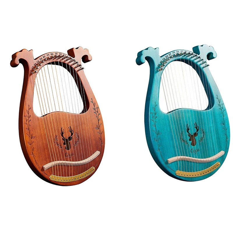 Cega Lyre Harp,16 Metal Strings Harp Mahogany Lyre... – Grandado