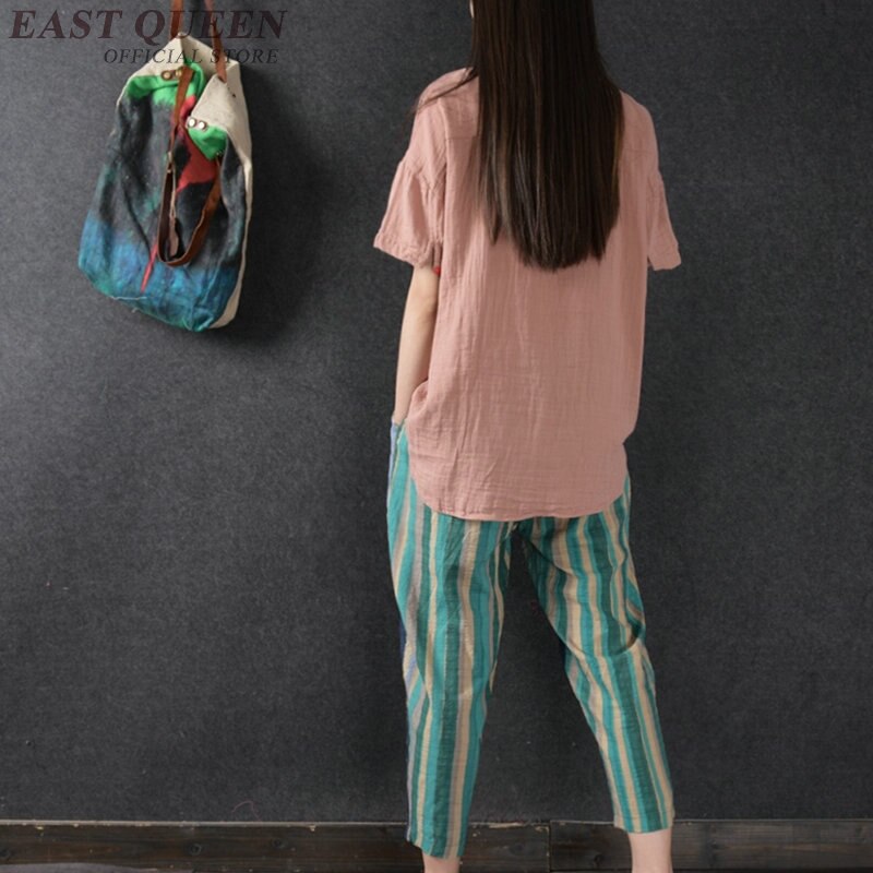 Camisa blusa China ropa tradicional China para mujer ropa de lino ...