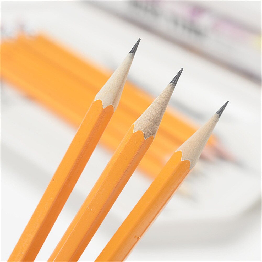 10pcs Yellow Wooden Pencils with Erasers HB Black ... – Grandado