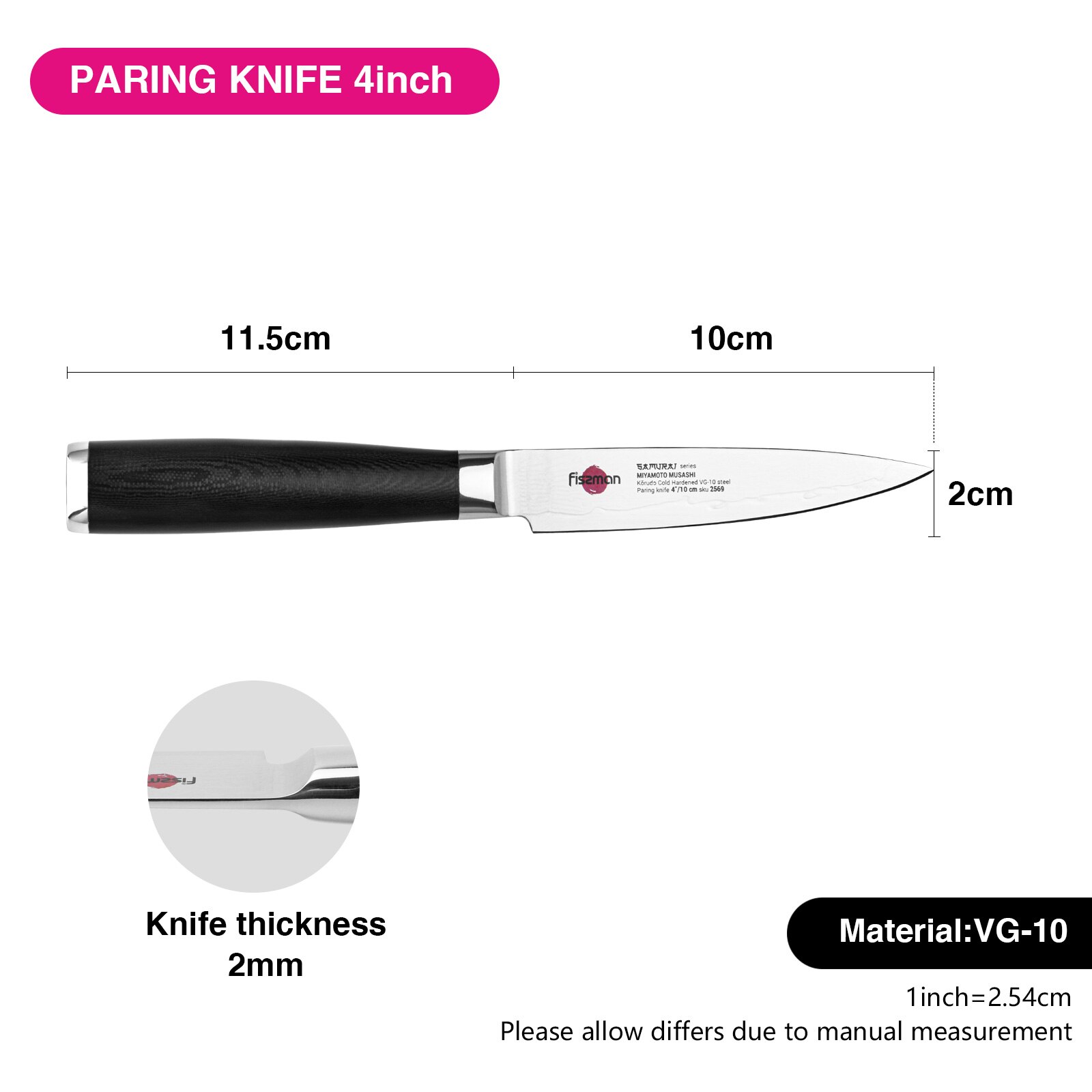 FISSMAN Paring Knife SAMURAI MUSASHI Series Steel ... – Vicedeal