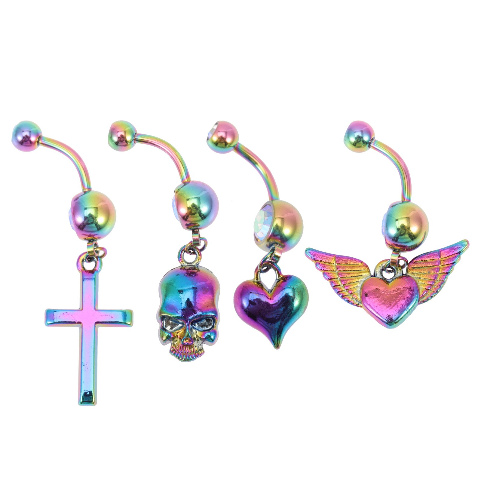 5pcs Shiny Navel Rings Belly Ring Decorative Lady ... – Grandado