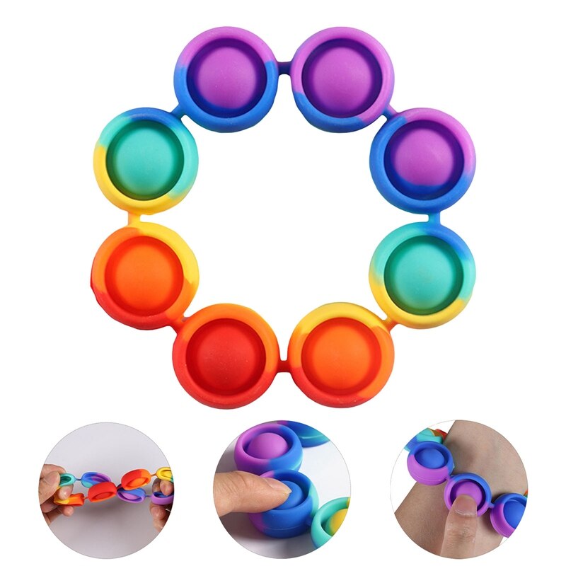 Rainbow Bubble Squeeze Armband Toy Stress Relief S... – Vicedeal