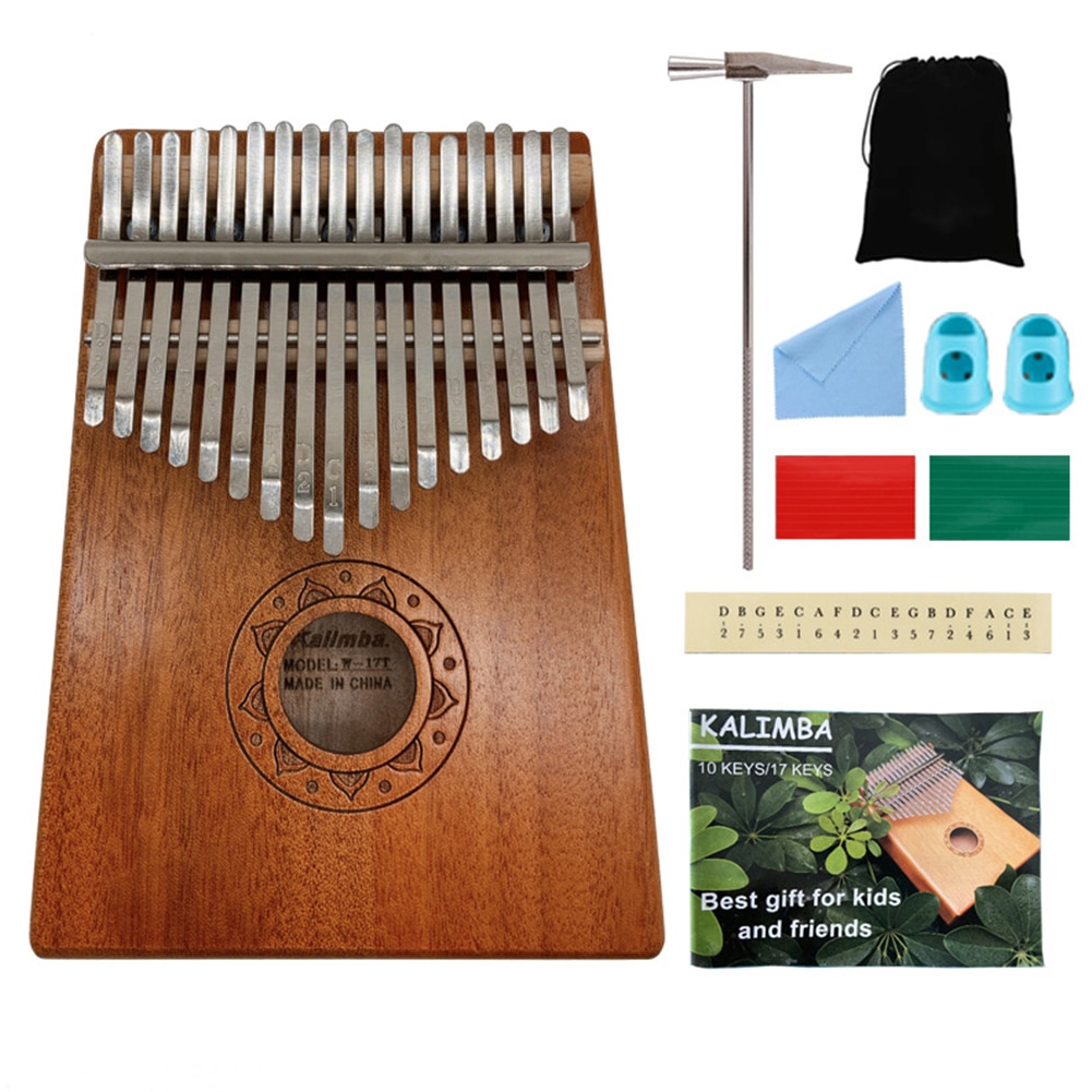 17 Keys Mahogany Wood Kalimba Thumb Finger Piano M... – Vicedeal