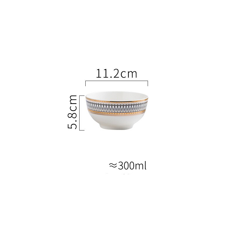 European Style Golden Stroke Ceramic Plate Home Di... – Vicedeal