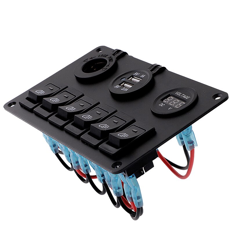 6 Buttons LED Rocker Switch Panel Circuit Breakers... – Grandado