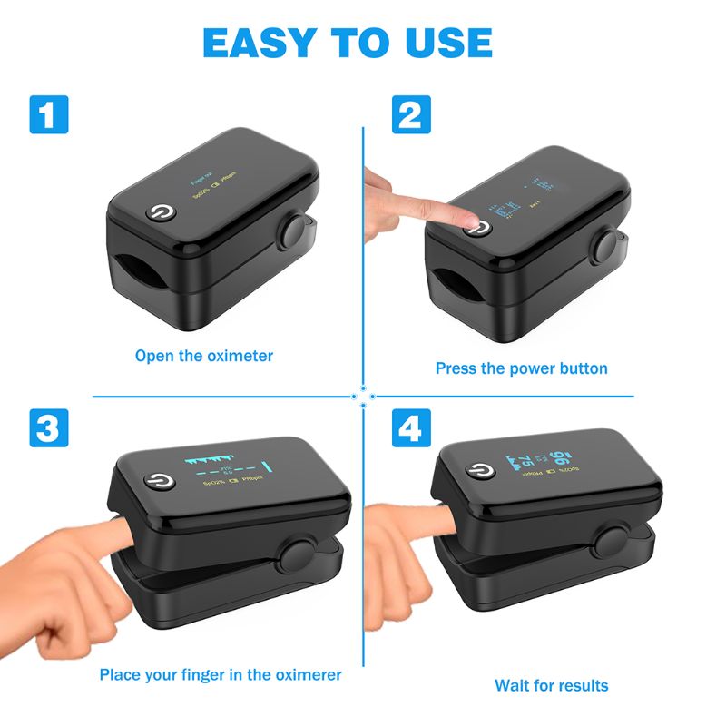 Pulse Oximeter Fingertip, OLED Display Pulse Oxime... – Grandado