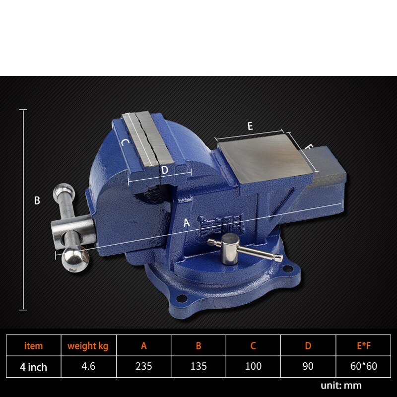 Sotrlo 4" Bench Vise Carst Iron Swival Table Vises... – Vicedeal
