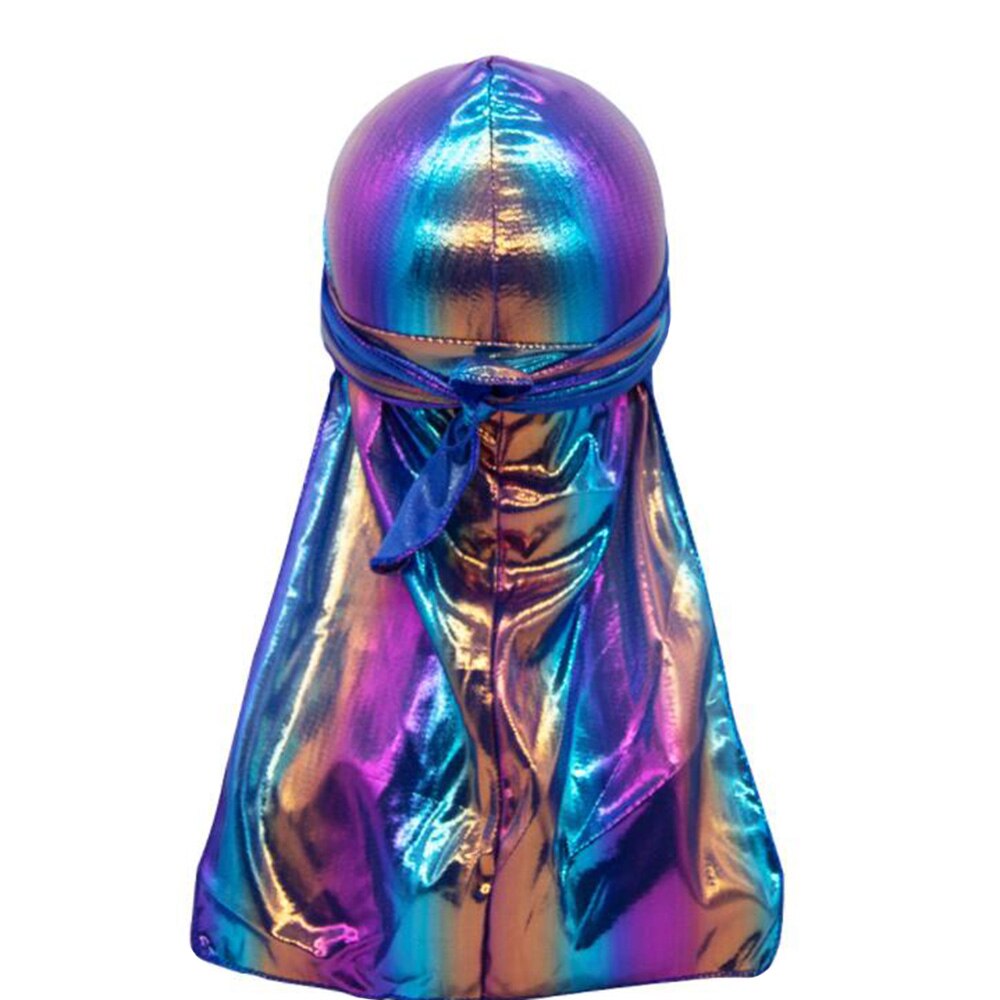 Men Sparkly Silky Durag Colorful Wide Doo Rag Comf... – Grandado